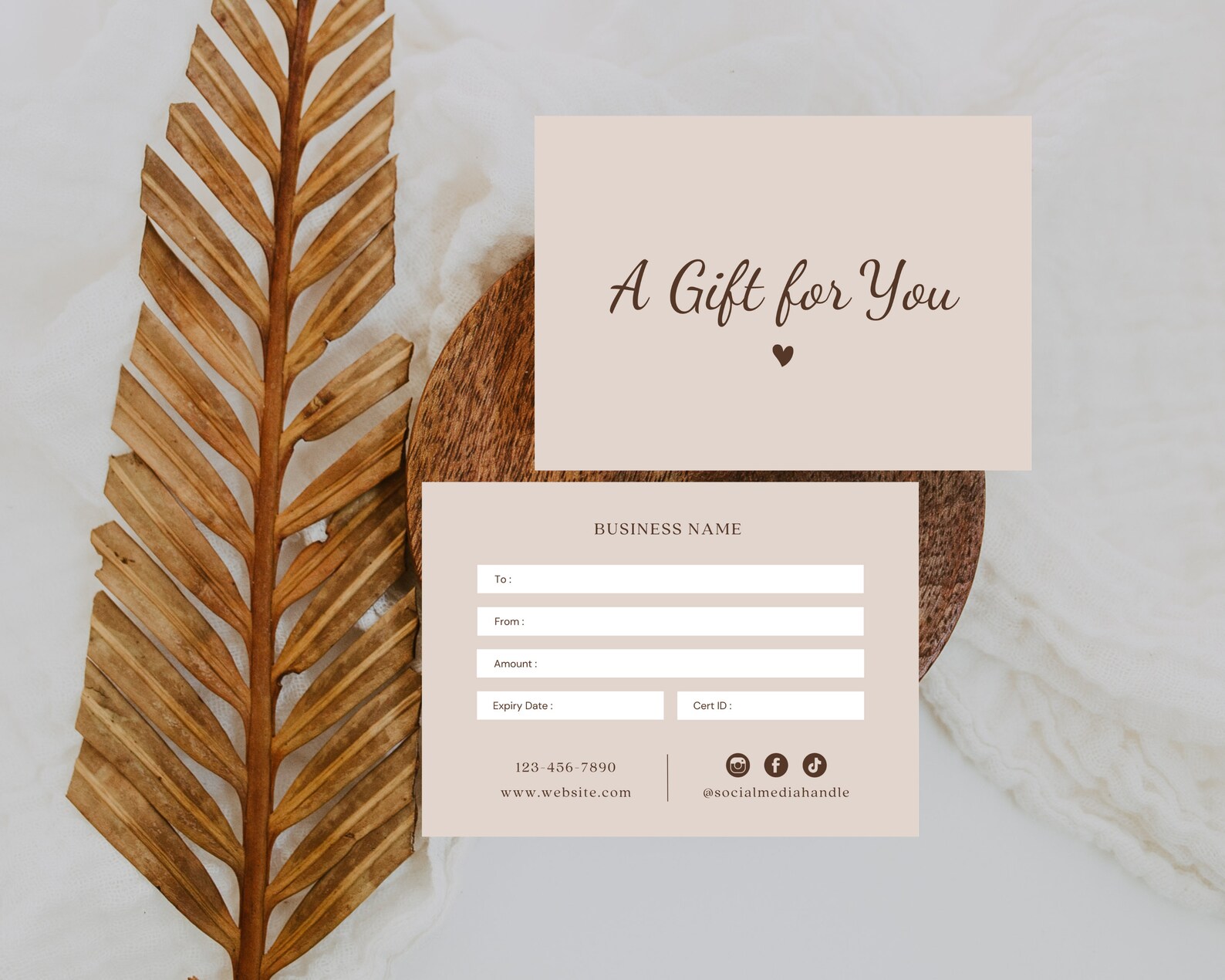 Editable Gift Card Template With Logo, DIY Printable Gift Voucher ...