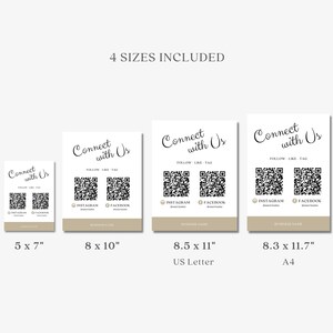 Connect With Us QR Code Sign Social Media Sign Business - Etsy