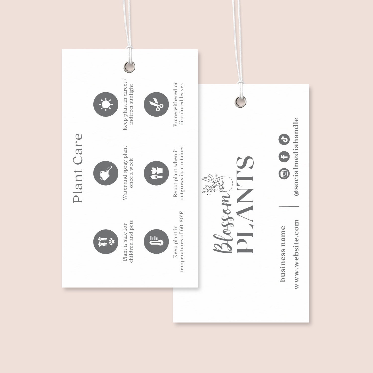 Plant Care Hang Tag Template Printable Plant Care - Etsy