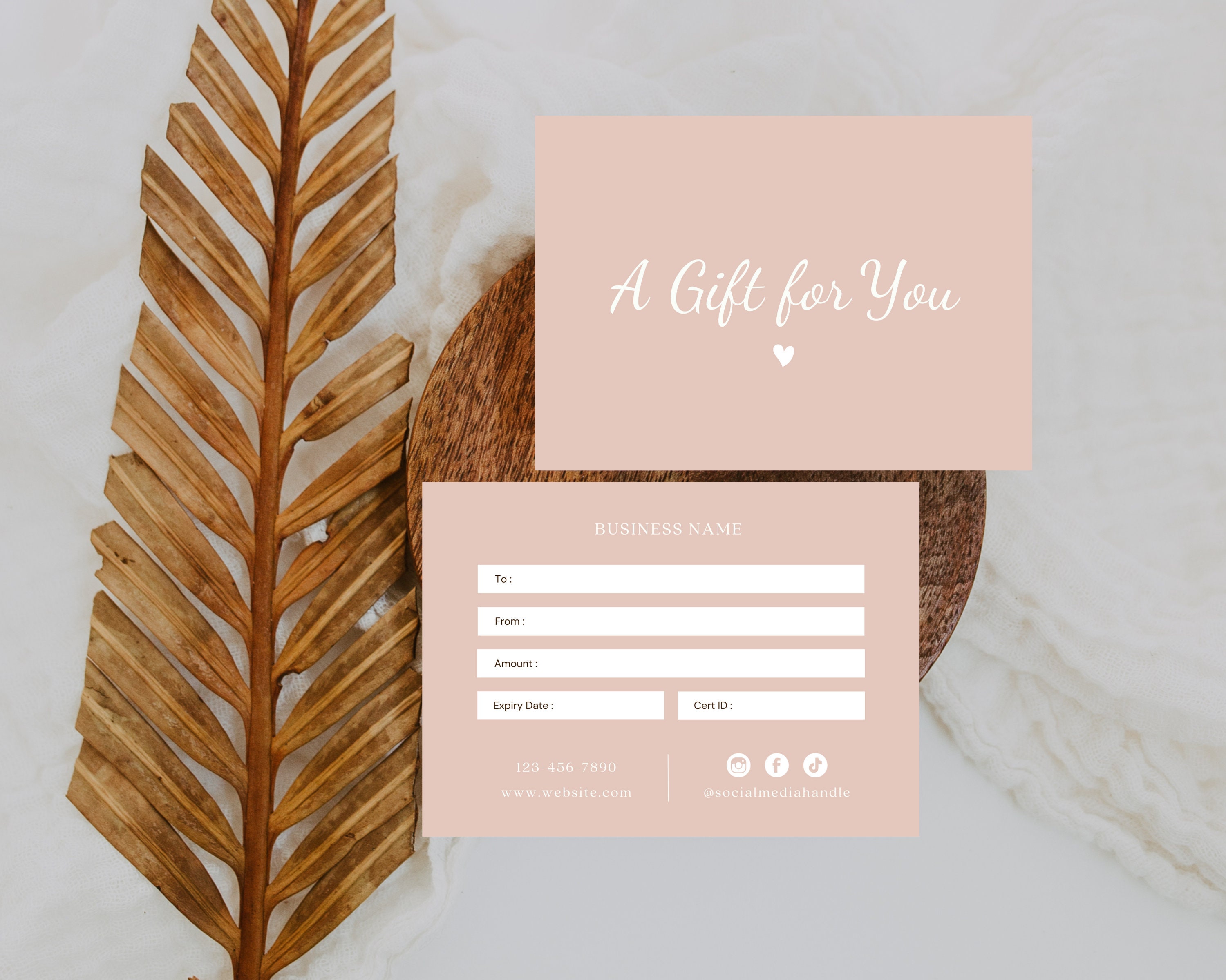 Editable Gift Card Template With Logo DIY Printable Gift - Etsy UK