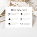 Flowers Care Card Template, Printable Flower Instructions, Florist ...