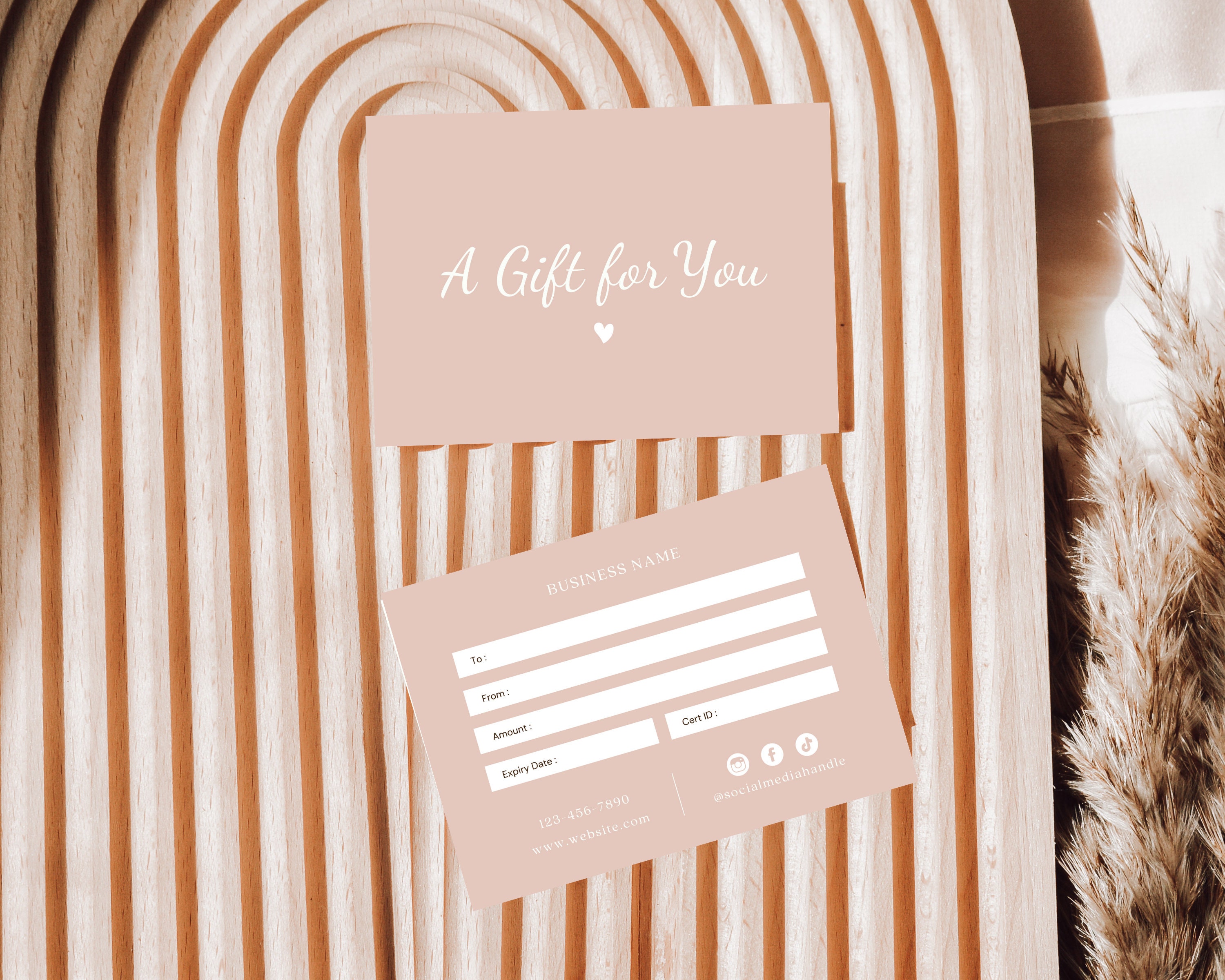 Editable Gift Card Template With Logo DIY Printable Gift - Etsy UK