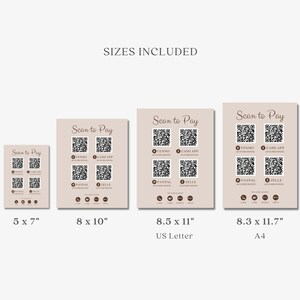 Printable Price List & Payment Sign, QR Code Sign Template, Editable ...