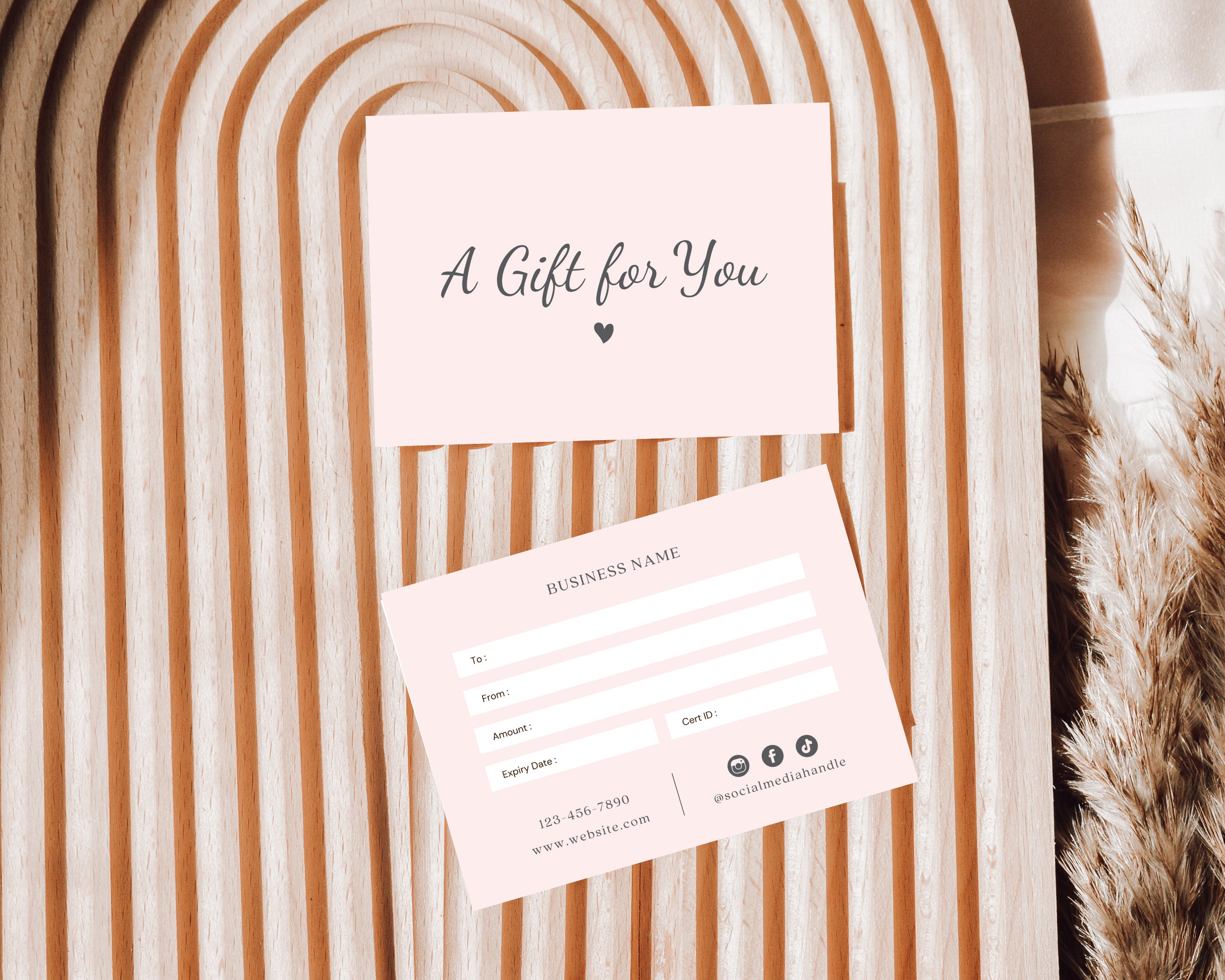 Editable Gift Card Template With Logo DIY Printable Gift - Etsy Ireland