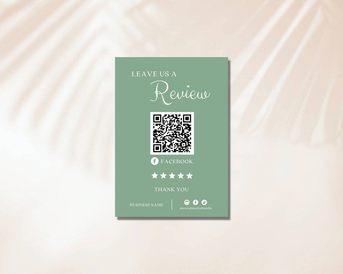 Ask for Review QR Code Sign Template, Google Review Sign, Facebook ...