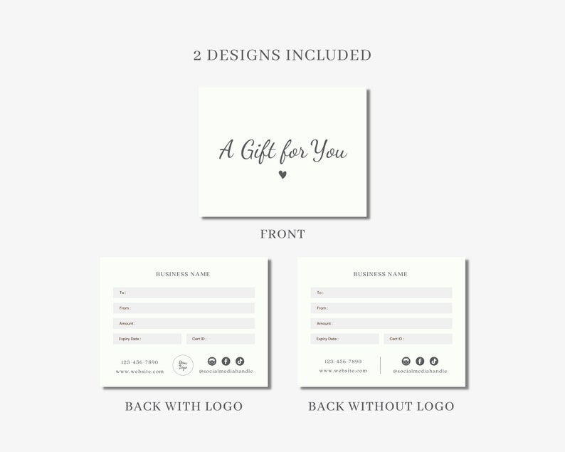 Gift Card Template DIY Printable Gift Voucher Certificate - Etsy