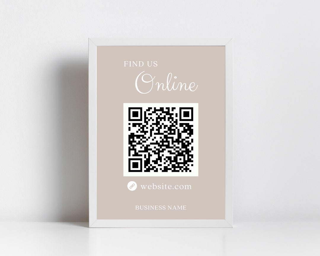 Find Us Online QR Code Sign, Connect With Us Sign, Business Instagram ...