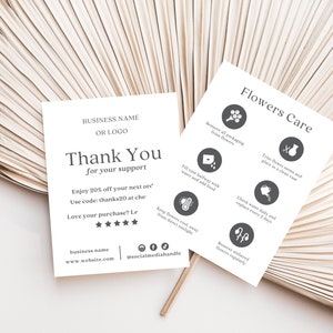 Flowers Care Card Template, Printable Florist Care Card, Bouquet Care ...