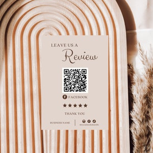 Ask for Review QR Code Sign Template, Google Review Sign, Facebook ...
