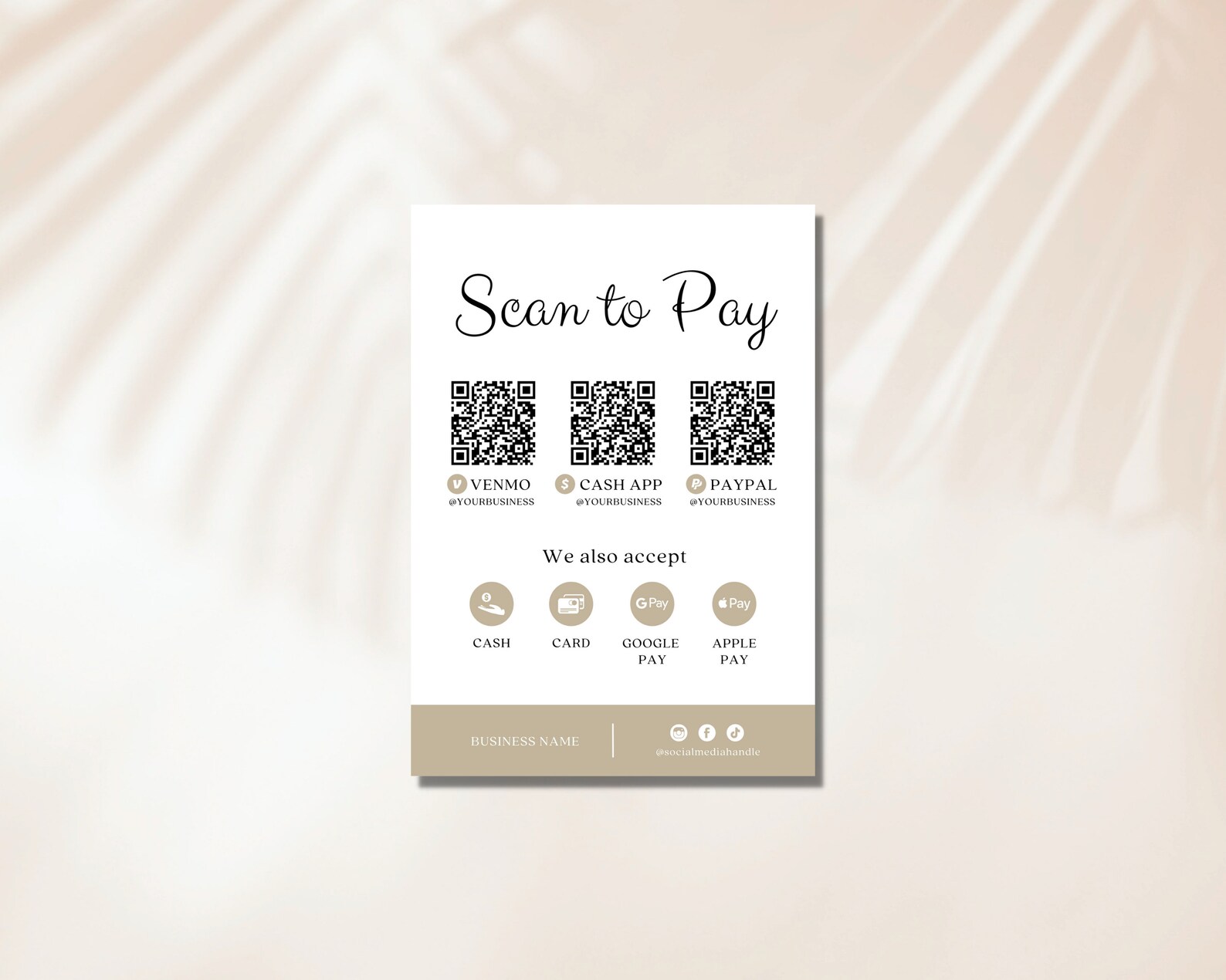 Printable Payment Sign QR Code Sign Template Scan to Pay - Etsy Ireland
