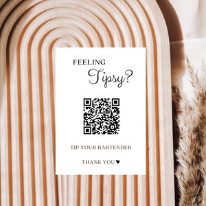 Printable Virtual Bar Tip Sign Template, QR Code Sign, Tip Your ...