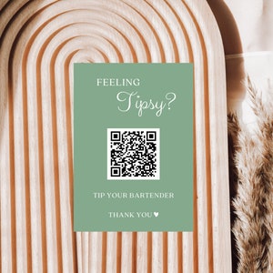 Printable Virtual Bar Tip Sign Template QR Code Sign Tip - Etsy