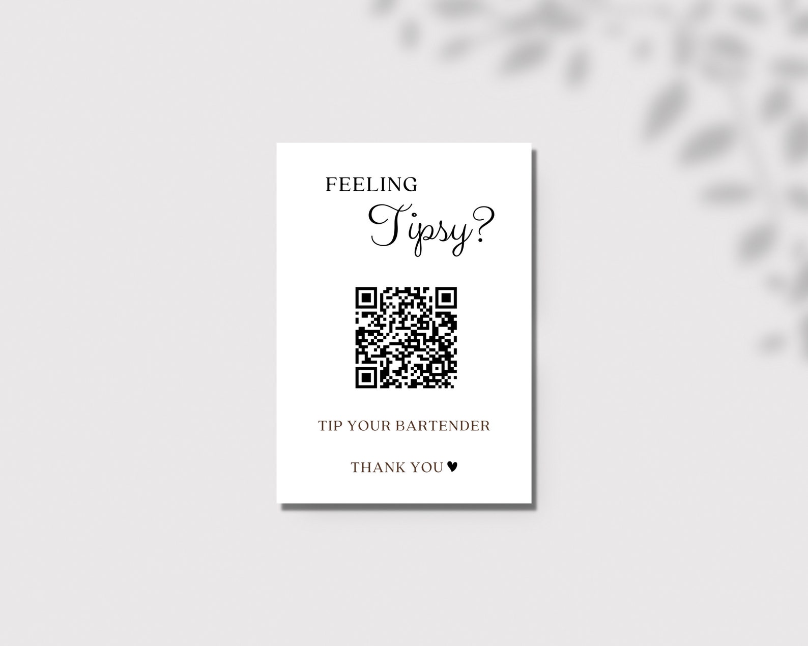 Printable Virtual Bar Tip Sign Template, QR Code Sign, Tip Your ...
