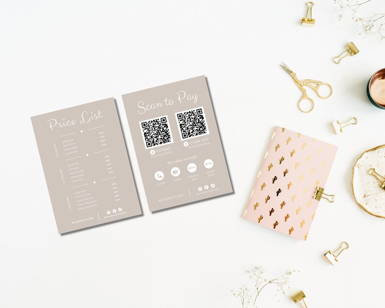 Printable Scan to Pay Sign & Price List Template QR Code - Etsy