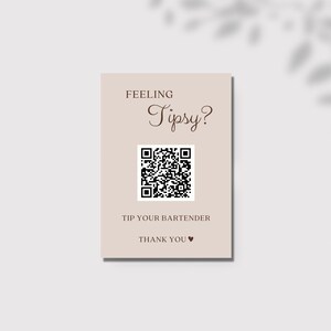 Printable Virtual Bar Tip Sign Template, QR Code Sign, Tip Your ...