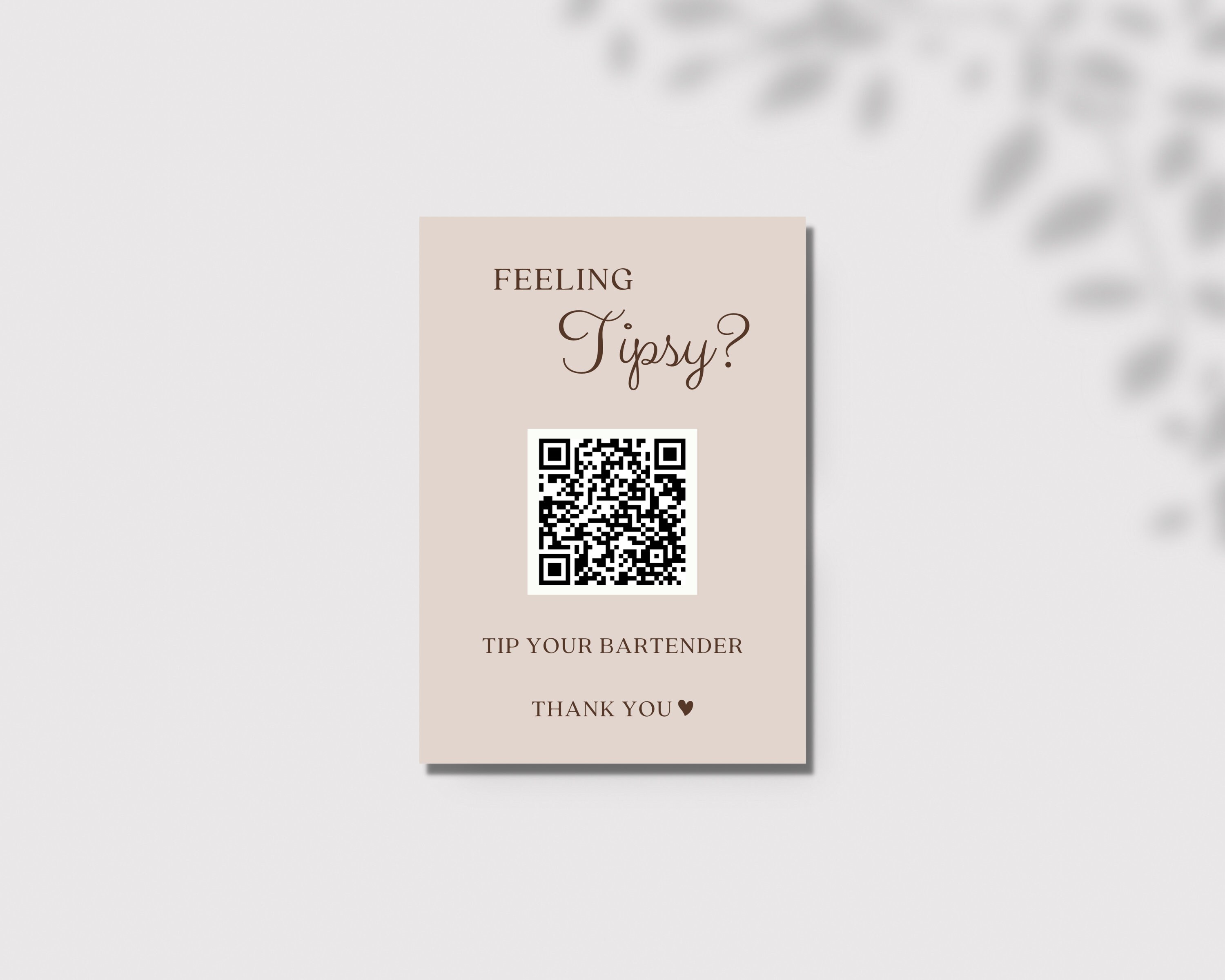Printable Virtual Bar Tip Sign Template, QR Code Sign, Tip Your ...