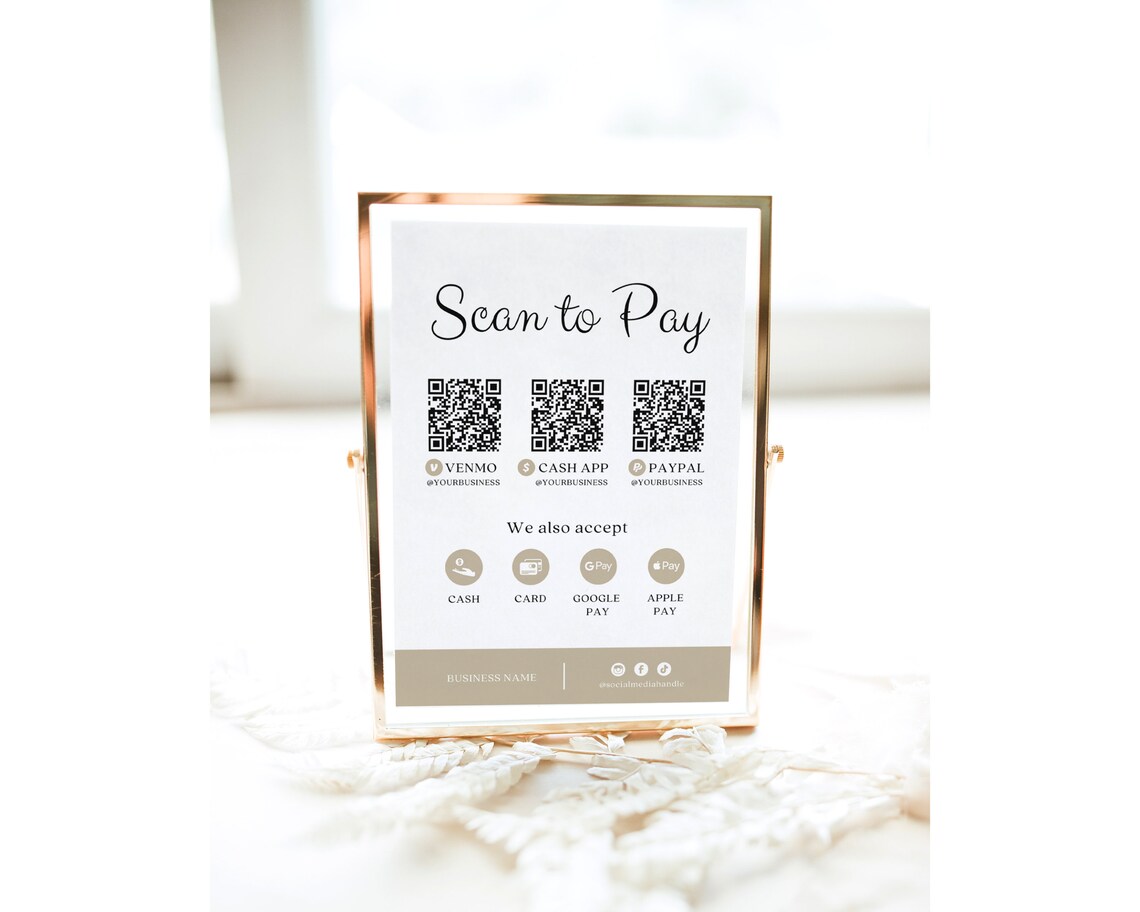 Printable Payment Sign QR Code Sign Template Scan to Pay - Etsy Ireland