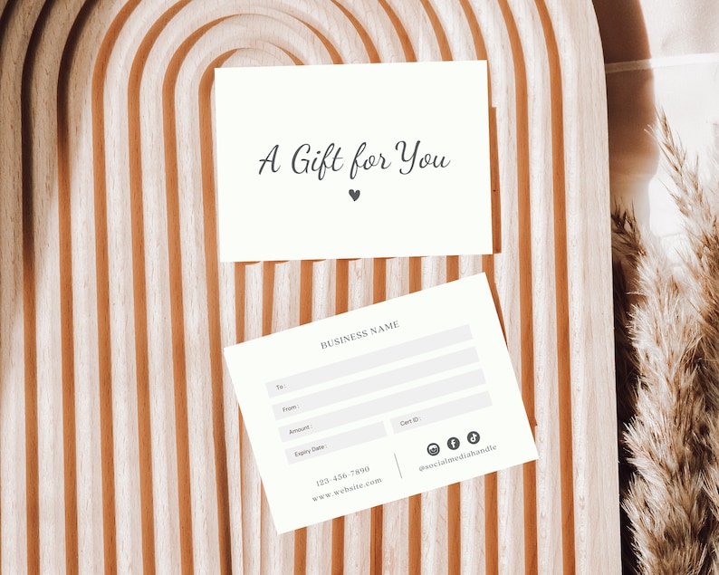 Gift Card Template DIY Printable Gift Voucher Certificate - Etsy