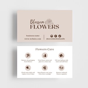 Flowers Care Card Template, Printable Florist Care Card, Bouquet Care ...