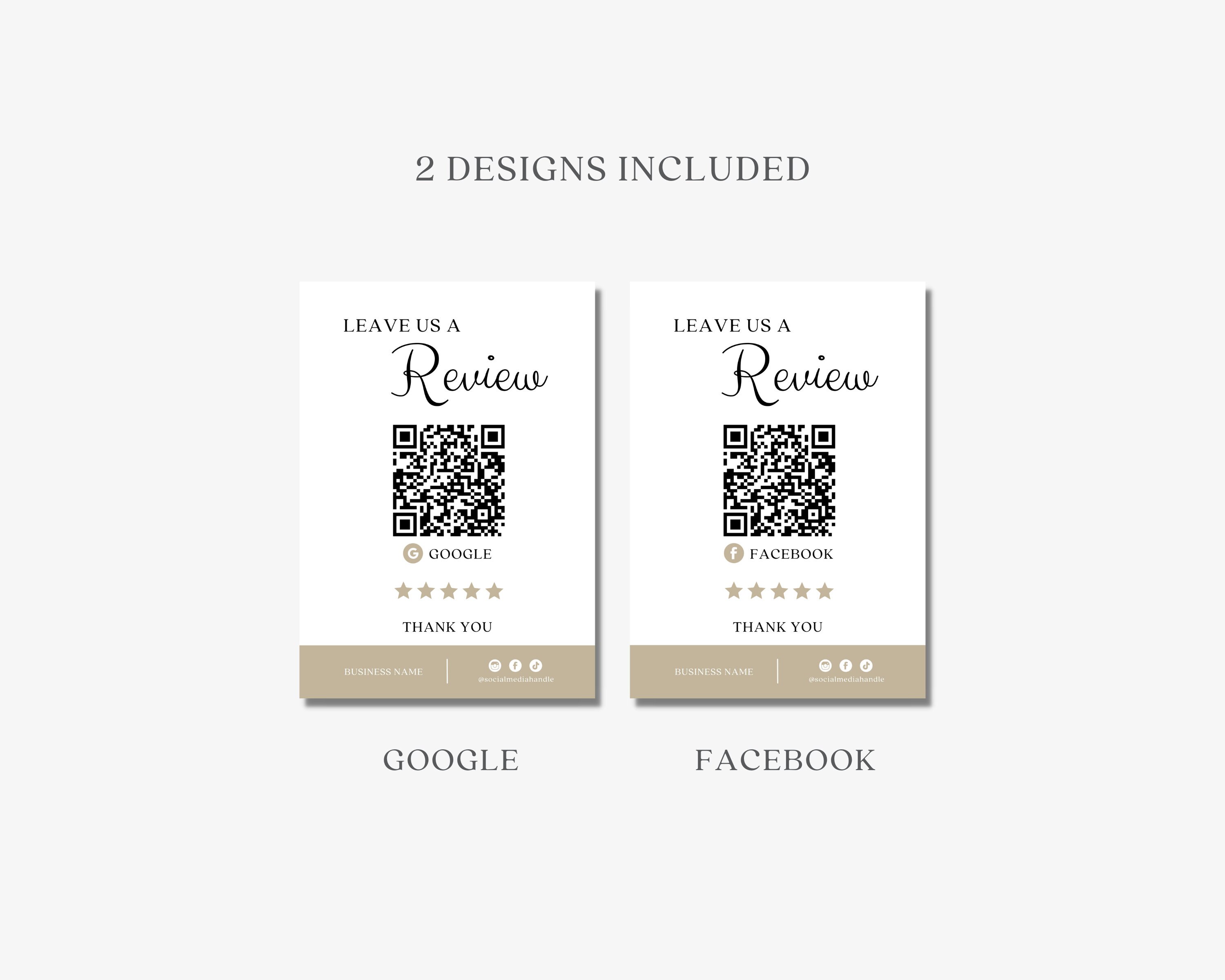 Ask for Review QR Code Sign Template, Google Review Sign, Facebook ...