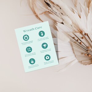 Editable Wreath Care Card Template, Printable Florist Care Card, Wreath ...