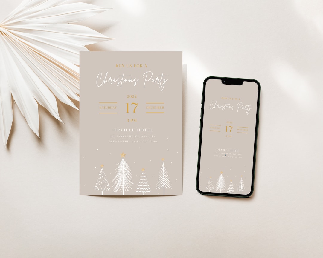 Boho Christmas Party Invitation Template, Instagram Story Invite ...