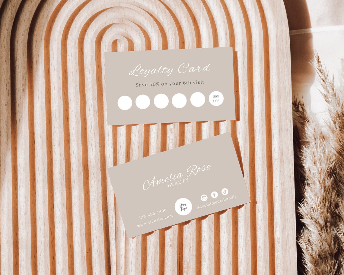 DIY Loyalty Card Template Modern Customer Loyalty Cards - Etsy