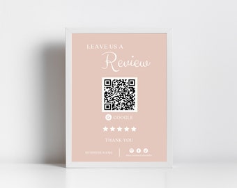 Review Request QR Code Sign Canva Template, Google Review Sign ...