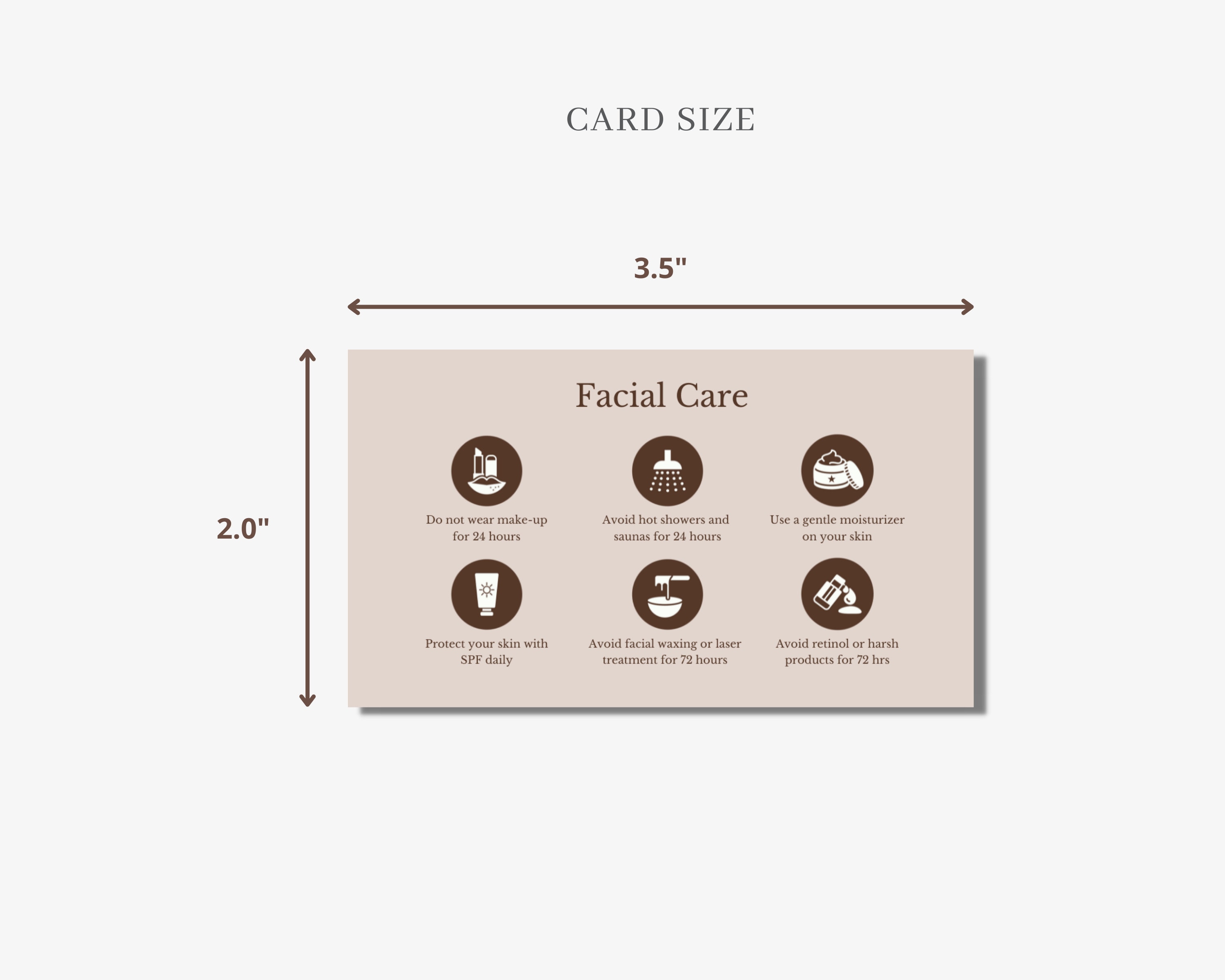 Facial Aftercare Card Template, Beauty Business Card, Facial Treatment ...
