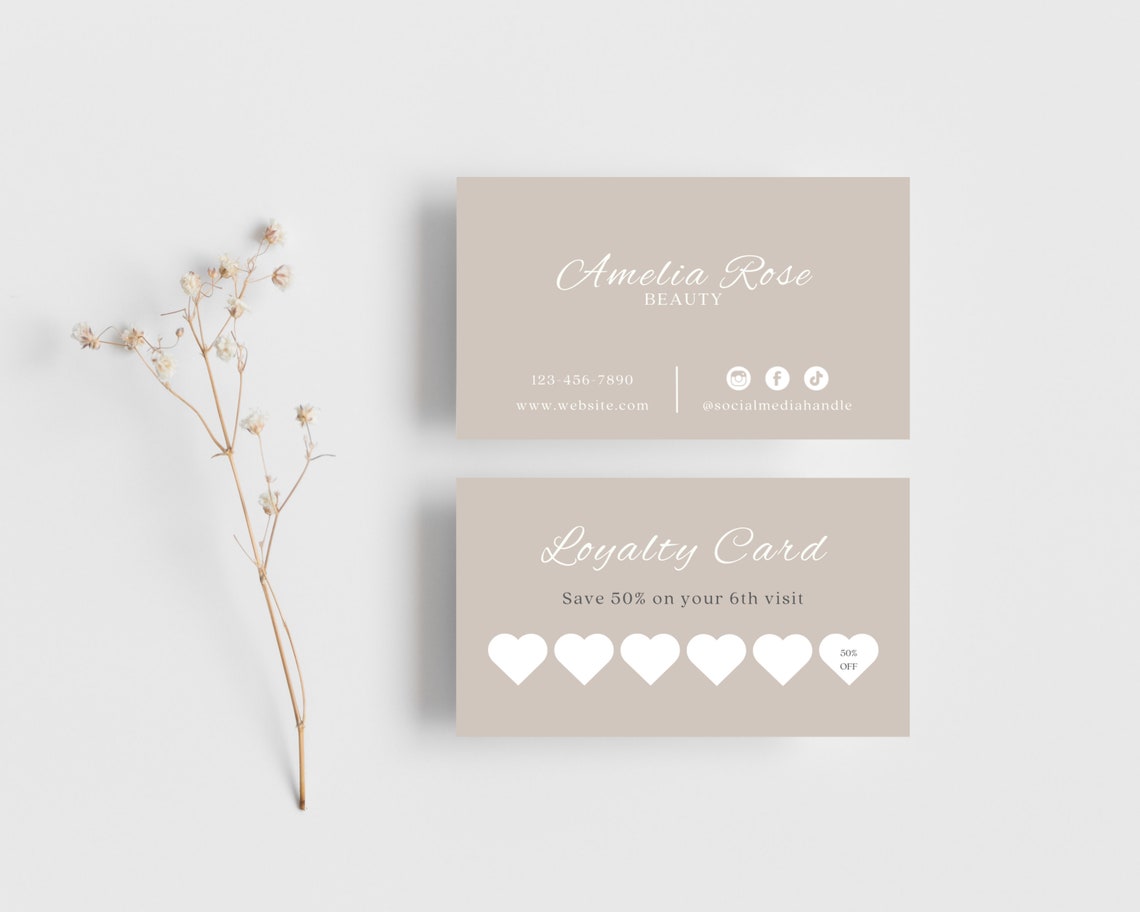 DIY Loyalty Card Template Modern Customer Loyalty Cards - Etsy