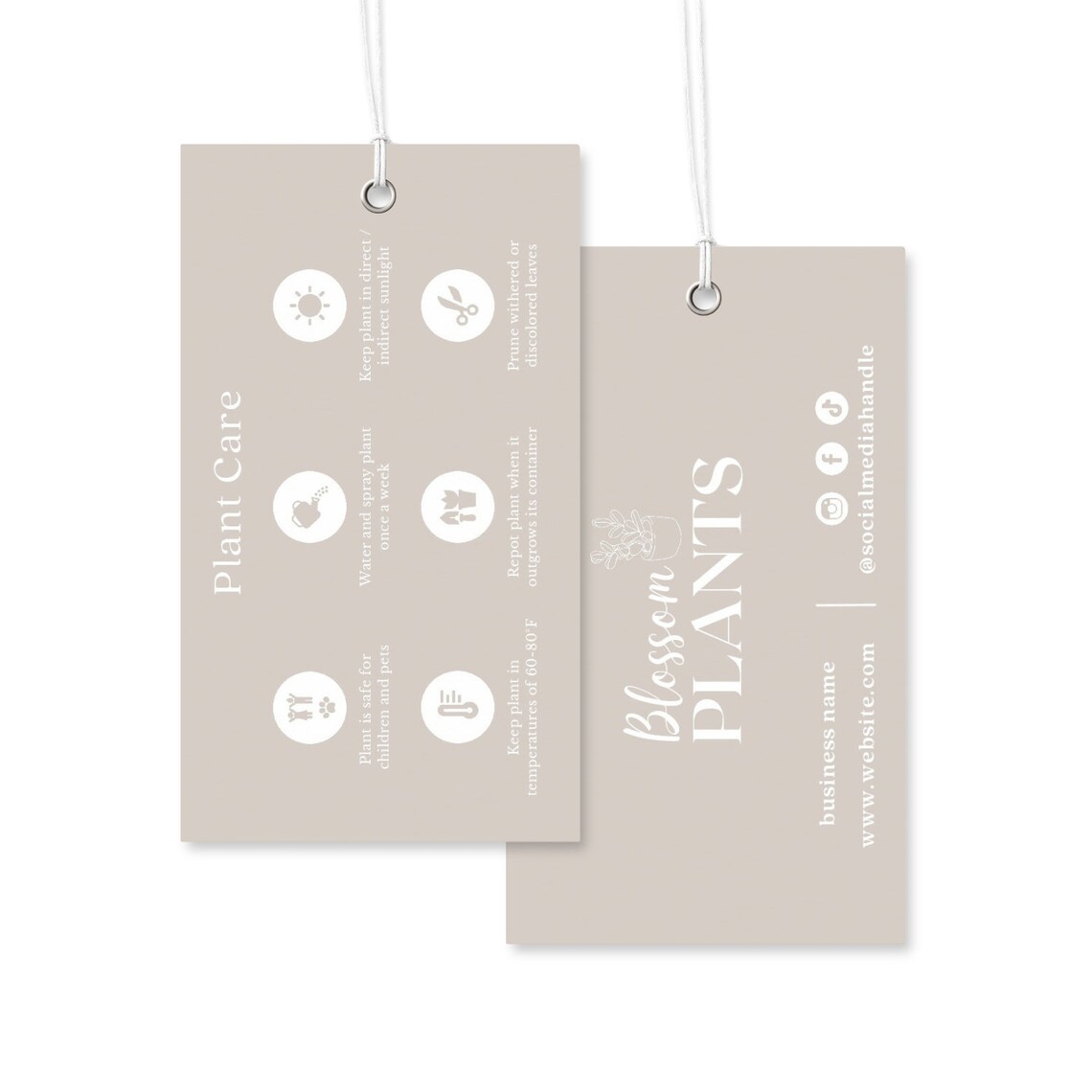 Plant Care Hang Tag Template Printable Plant Care - Etsy