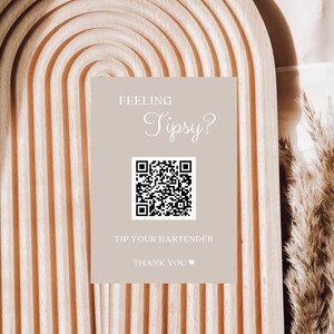 Printable Virtual Bar Tip Sign Template QR Code Sign Tip - Etsy