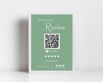 Ask for Review QR Code Sign Template, Google Review Sign, Facebook ...