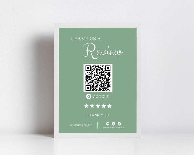 Ask for Review QR Code Sign Template, Google Review Sign, Facebook ...