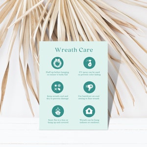 Editable Wreath Care Card Template, Printable Florist Care Card, Wreath ...