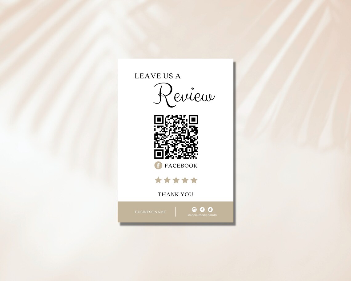Ask for Review QR Code Sign Template, Google Review Sign, Facebook ...