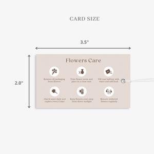Flower Care Hang Tag Template, Printable Florist Hang Tag, Bouquet Care ...