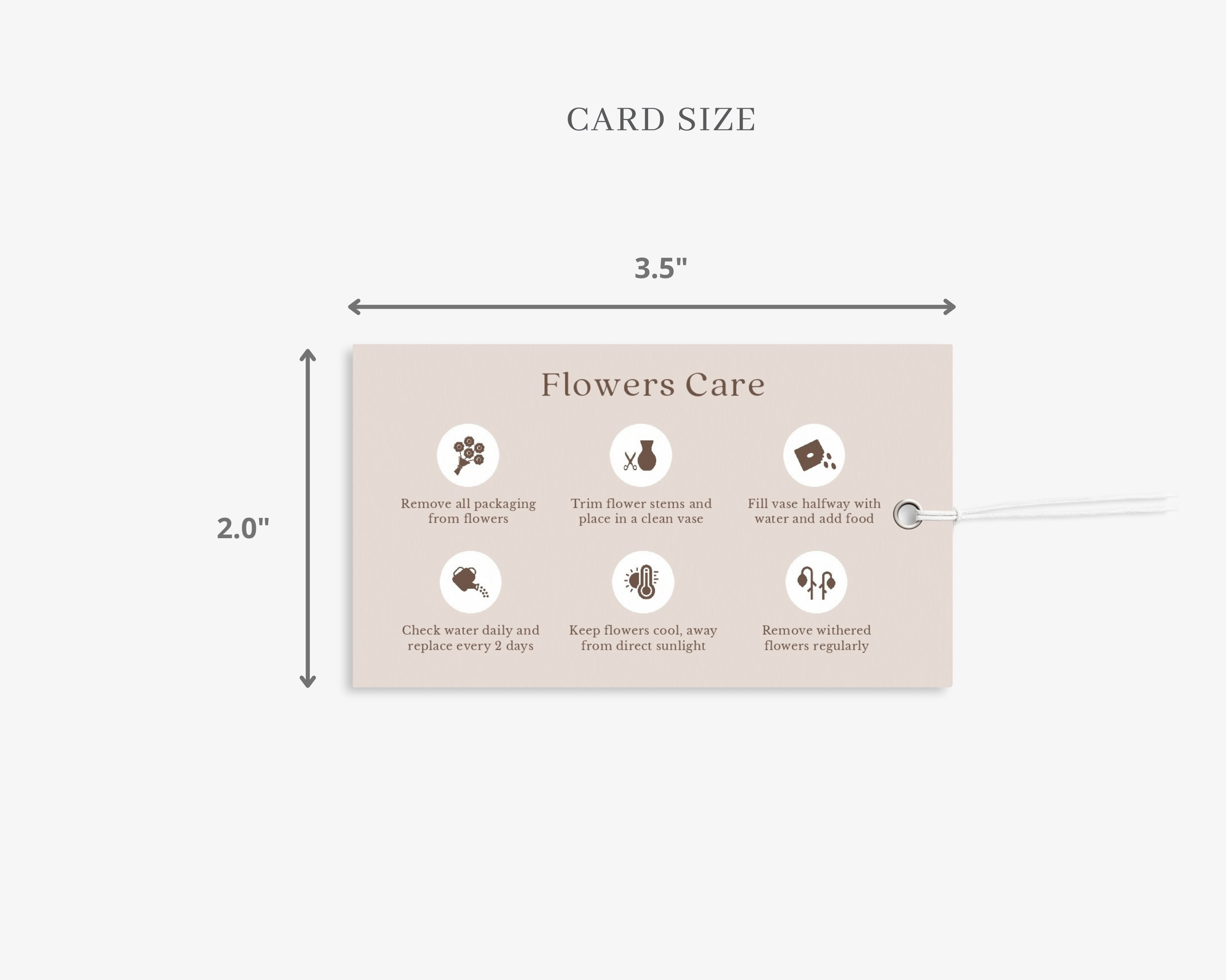 Flower Care Hang Tag Template, Printable Florist Hang Tag, Bouquet Care ...