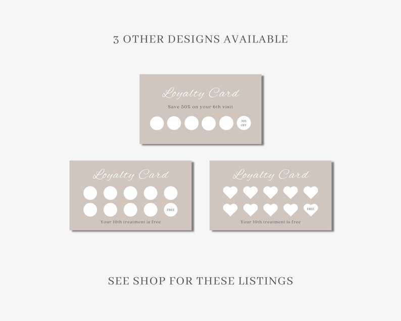 DIY Loyalty Card Template Modern Customer Loyalty Cards - Etsy