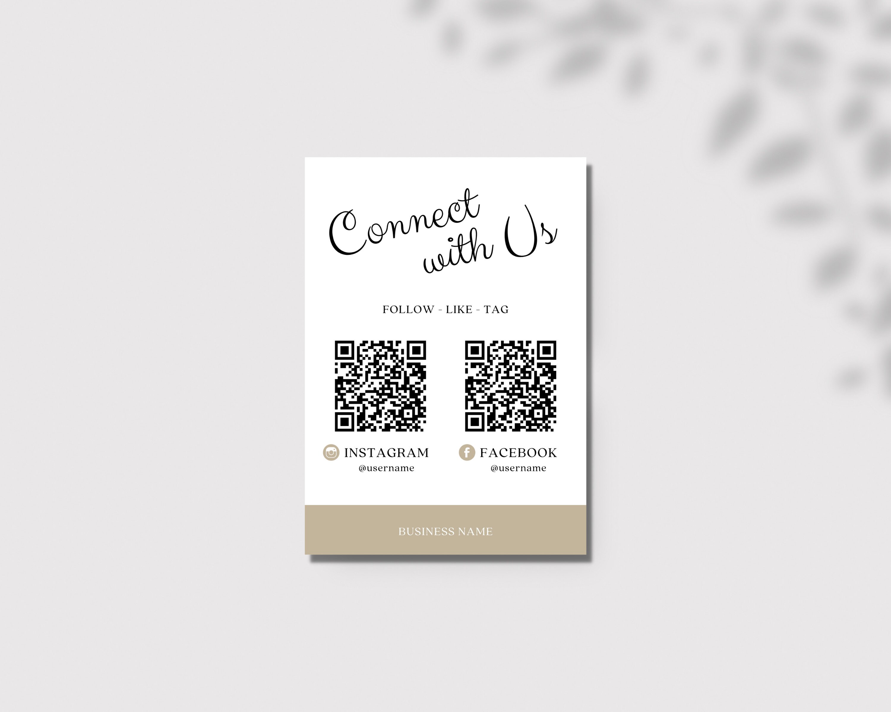 Connect With Us QR Code Sign, Social Media Sign, Business Instagram ...