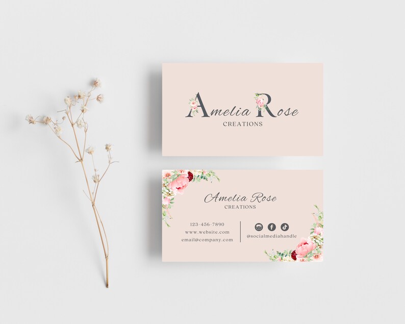 Editable Business Card Template DIY Calling Card Template | Etsy