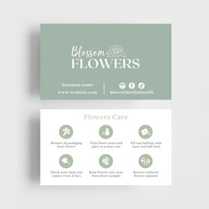 Flowers Care Card Template, Printable Florist Care Card, Bouquet Care ...