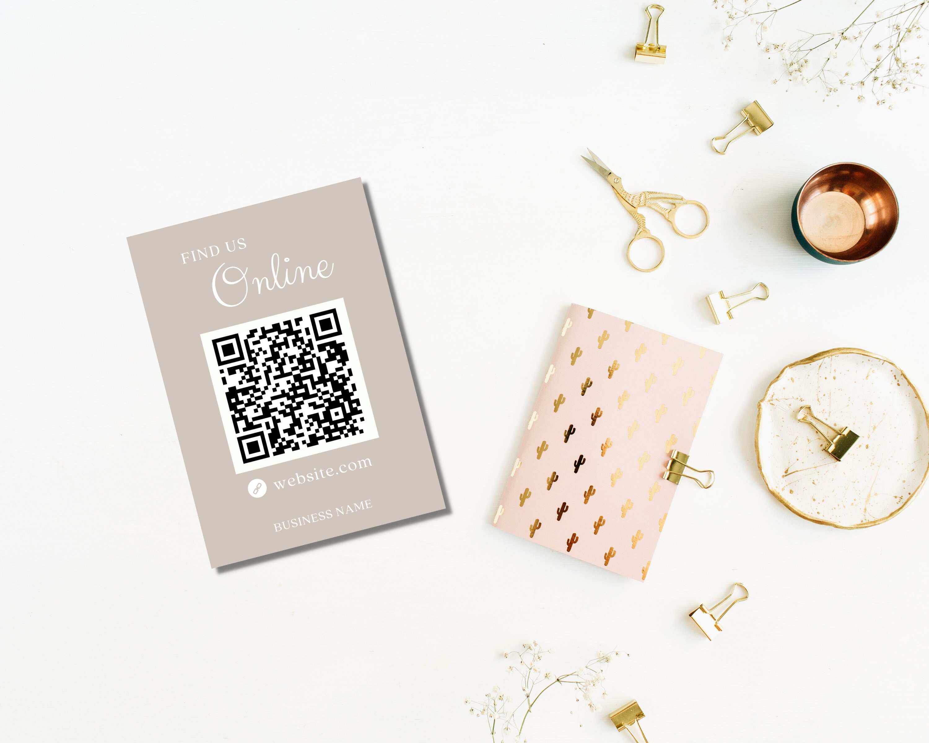 Find Us Online QR Code Sign, Connect With Us Sign, Business Instagram ...