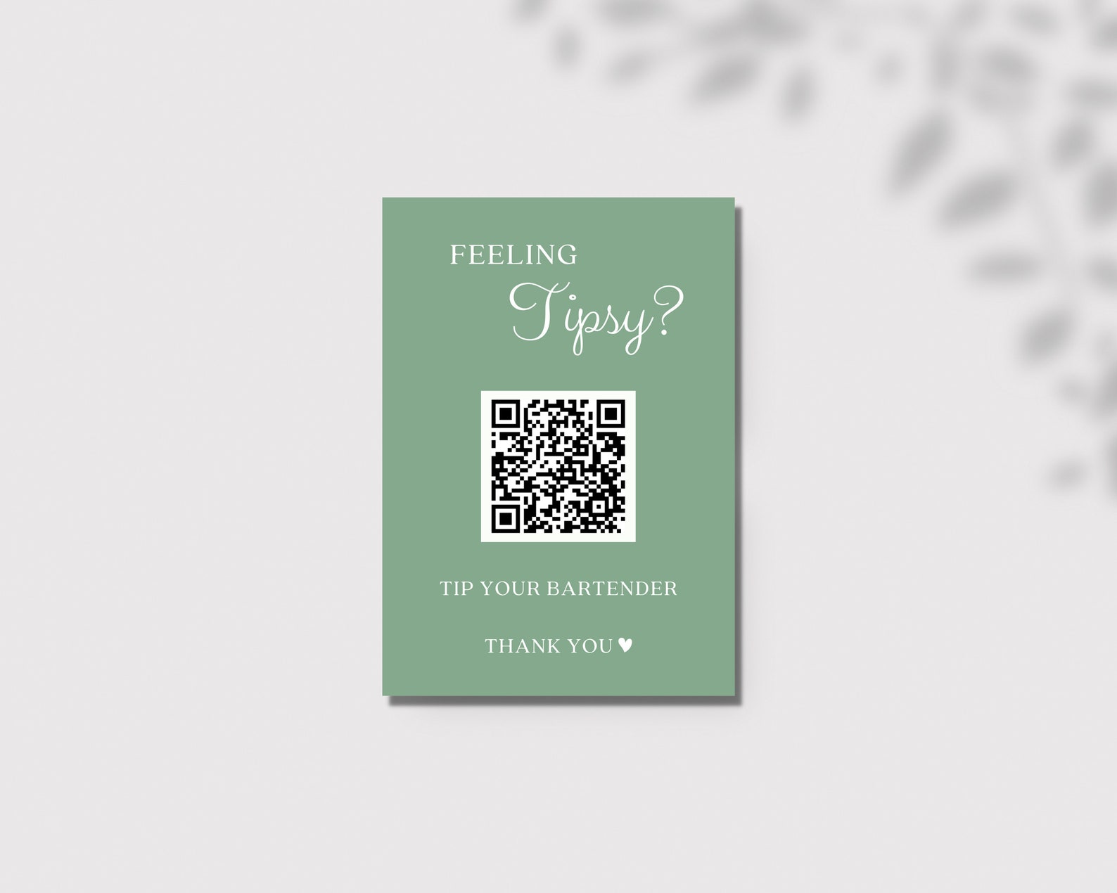 Printable Virtual Bar Tip Sign Template QR Code Sign Tip - Etsy