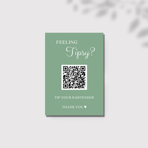 Printable Virtual Bar Tip Sign Template QR Code Sign Tip - Etsy