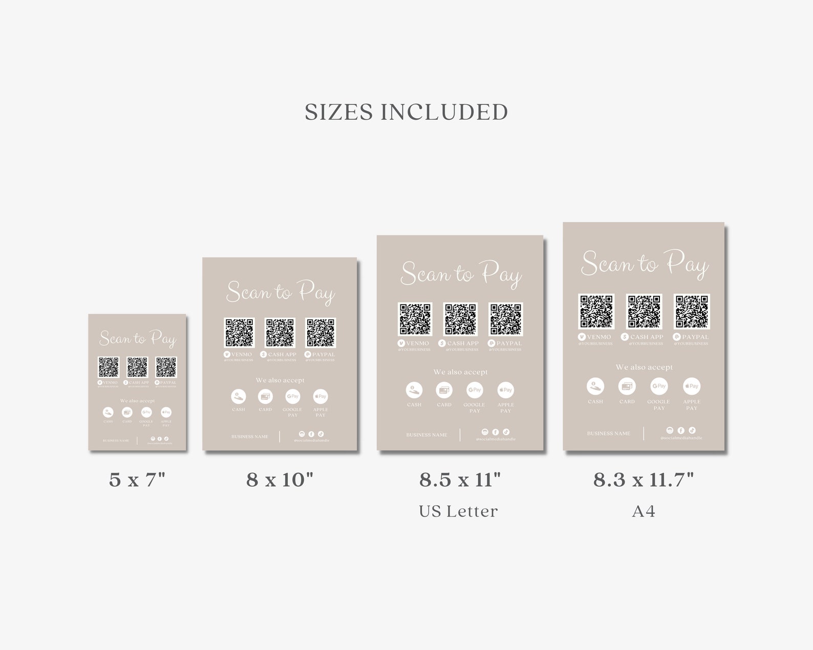Printable Scan to Pay Sign & Price List Template QR Code - Etsy