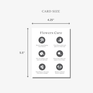 Flowers Care Card Template, Printable Florist Care Card, Bouquet Care ...