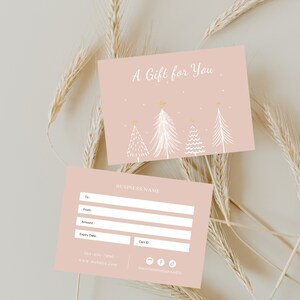Christmas Gift Card Template, Printable Holiday Gift Voucher, Modern ...