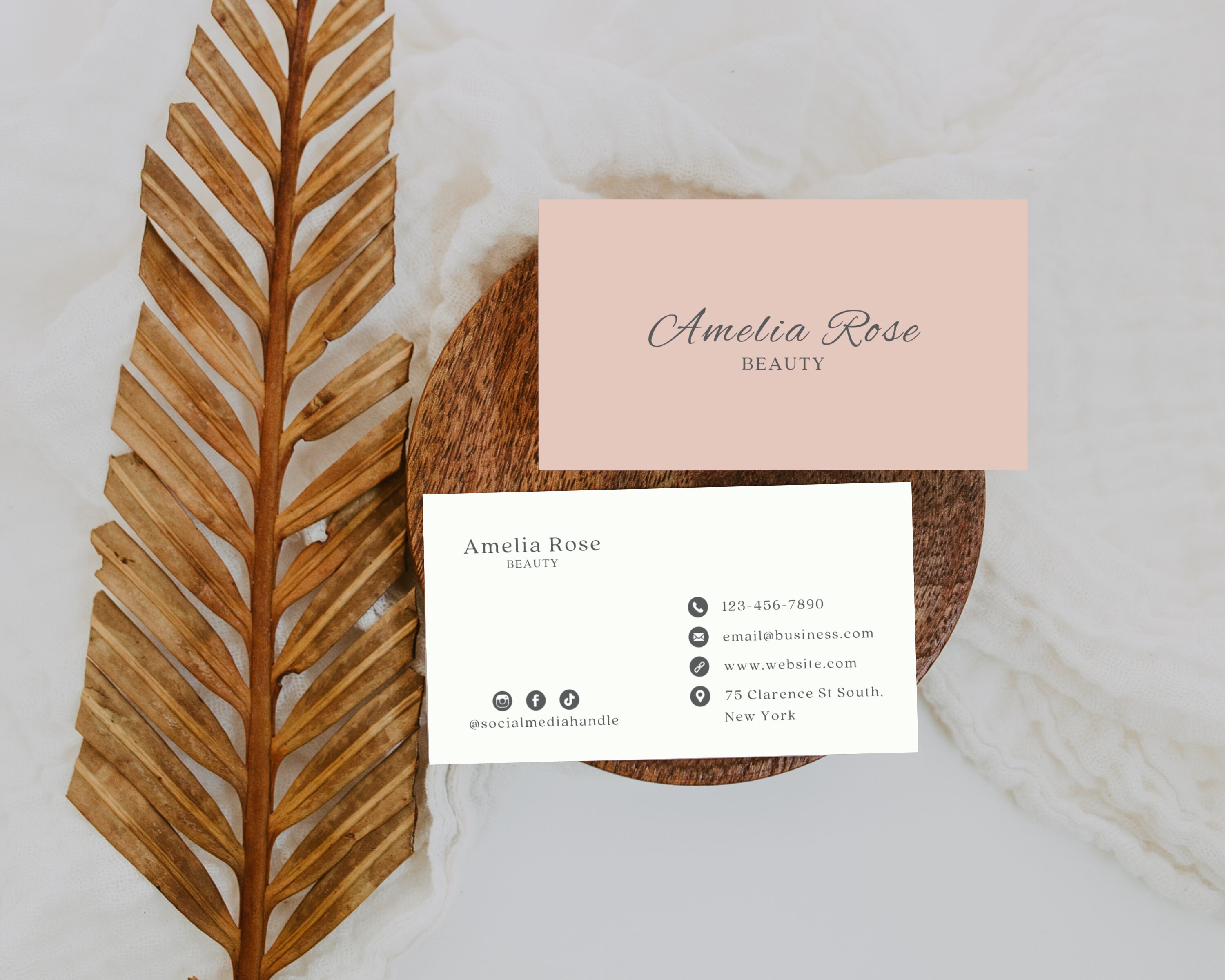 Editable Business Card Template, DIY Calling Card Template, Beauty ...