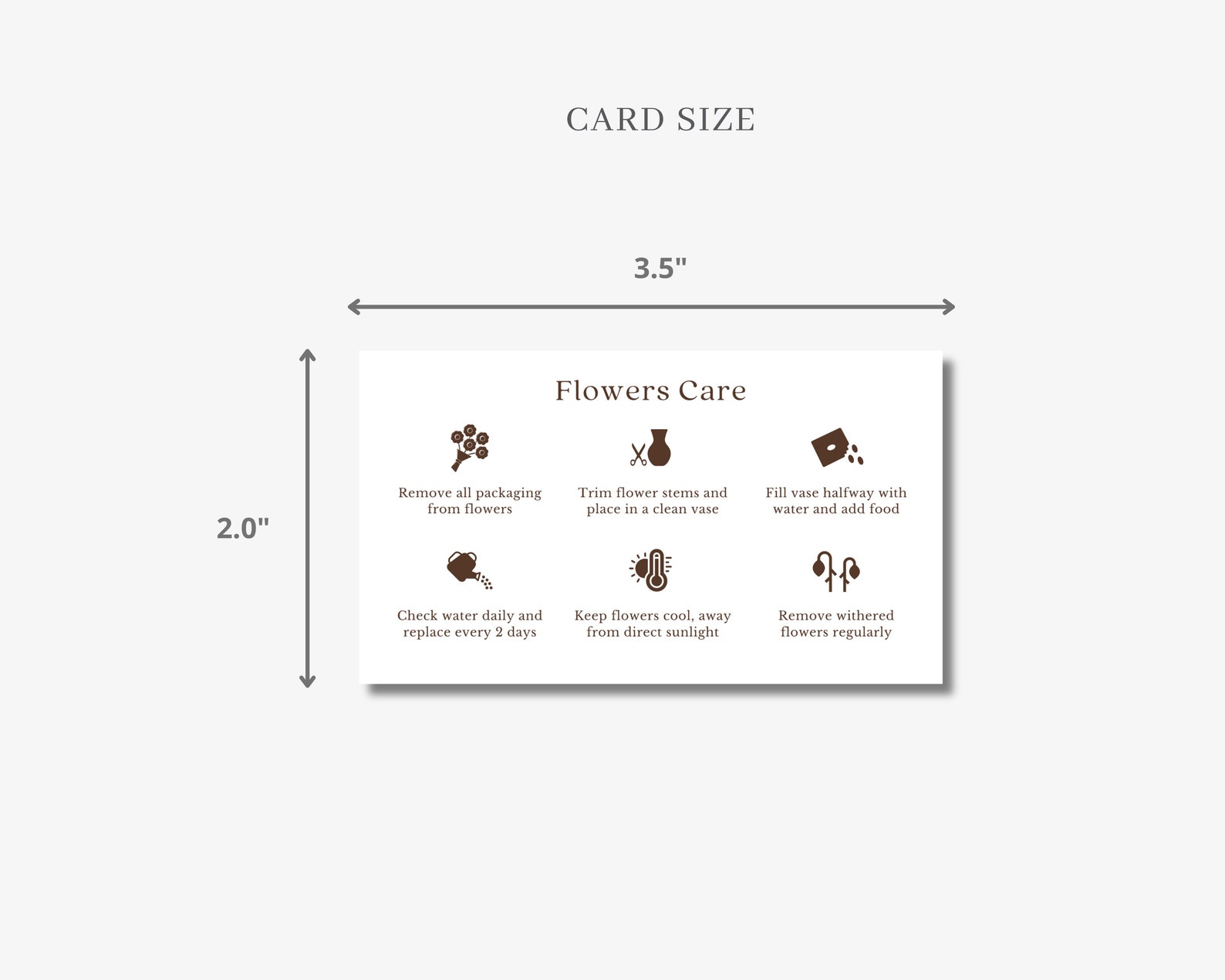 Flowers Care Card Template, Printable Florist Care Card, Bouquet Care ...